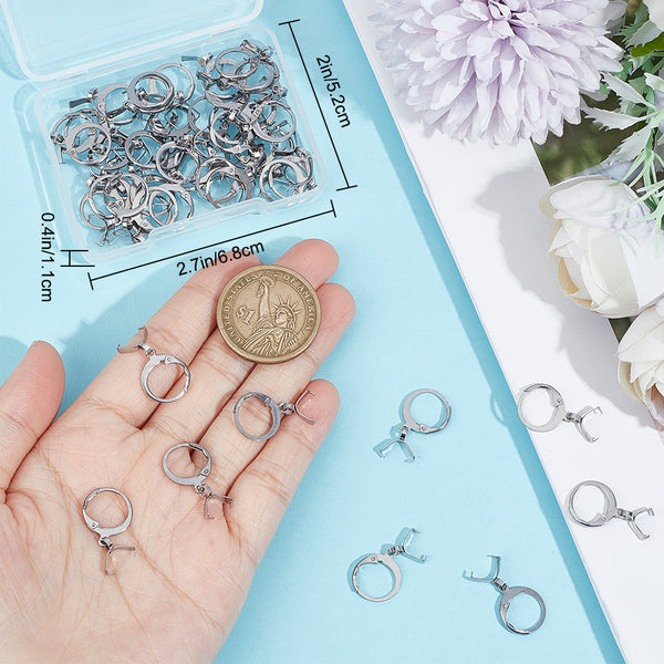 50Pcs 304 Stainless Steel Leverback Earring Finding, with Ice Pick Pin ...
