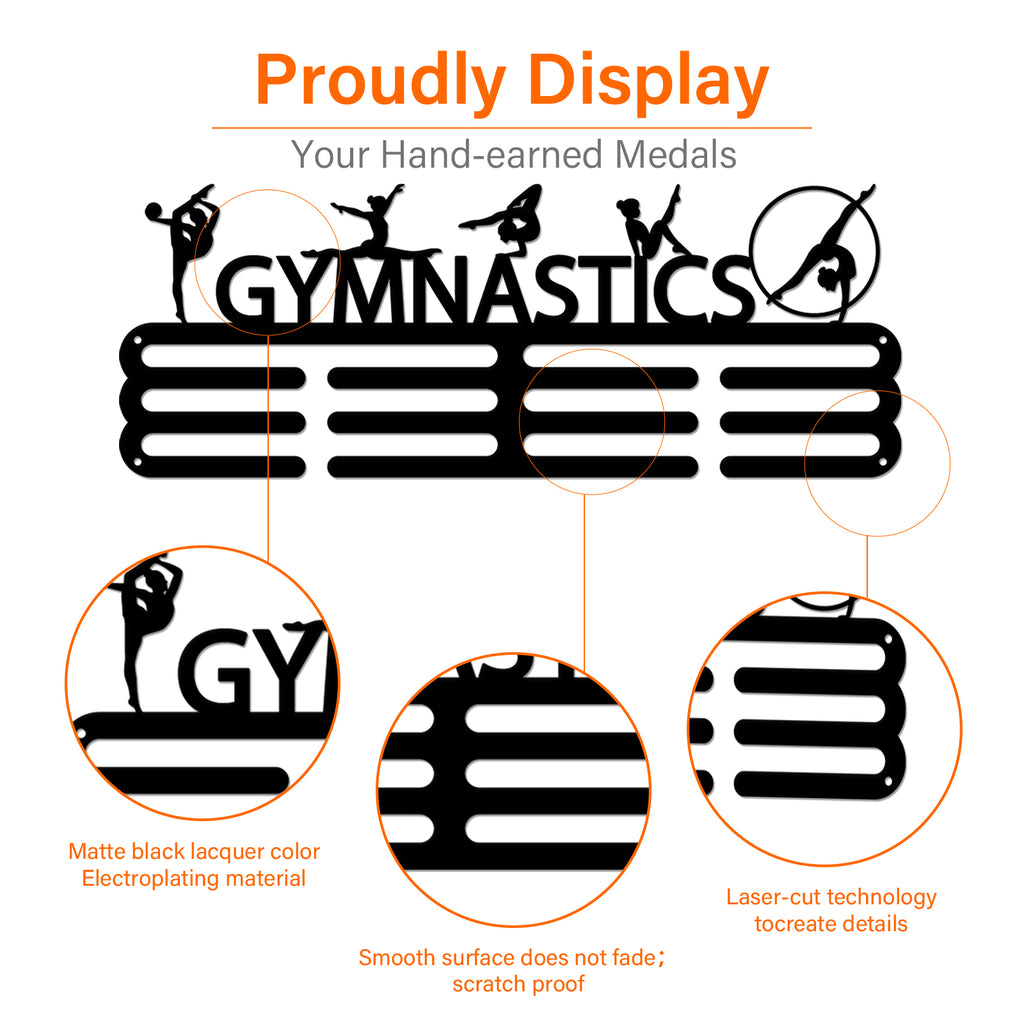 Fashion Iron Medal Hanger Holder Display Wall Rack, 3 Line, with Screw ...