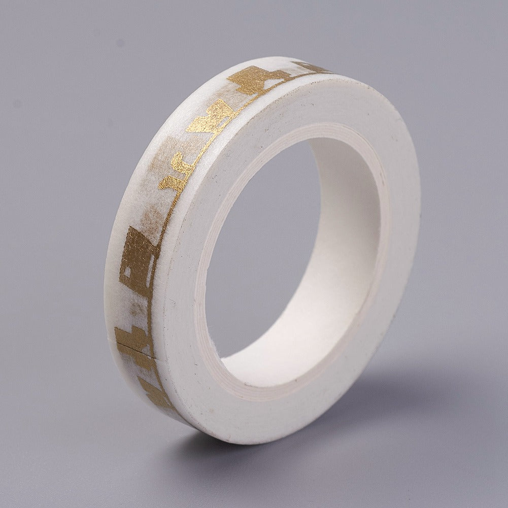 Globleland DIY Scrapbook Decorative Paper Tapes, Adhesive Tapes, Golde