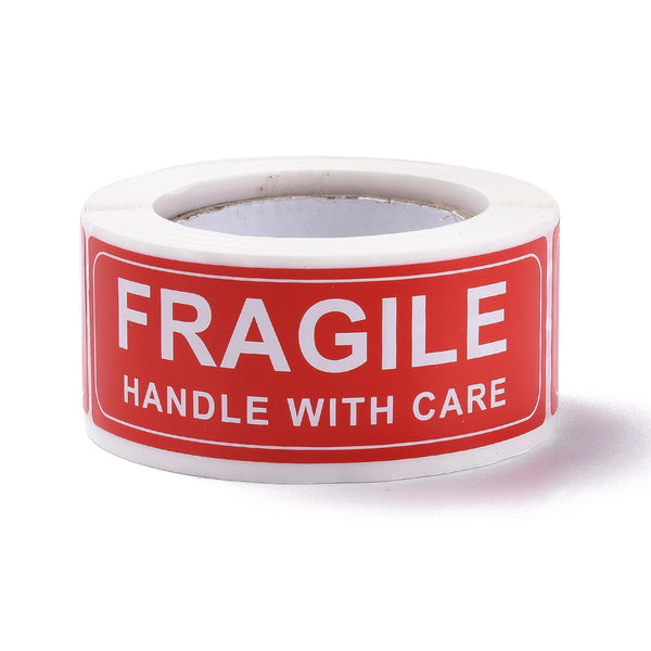 Globleland Self-Adhesive Paper Warning Tag Stickers, Rectangle with Wo